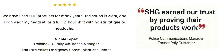 SHG 911 PSAP Headsets Now Available